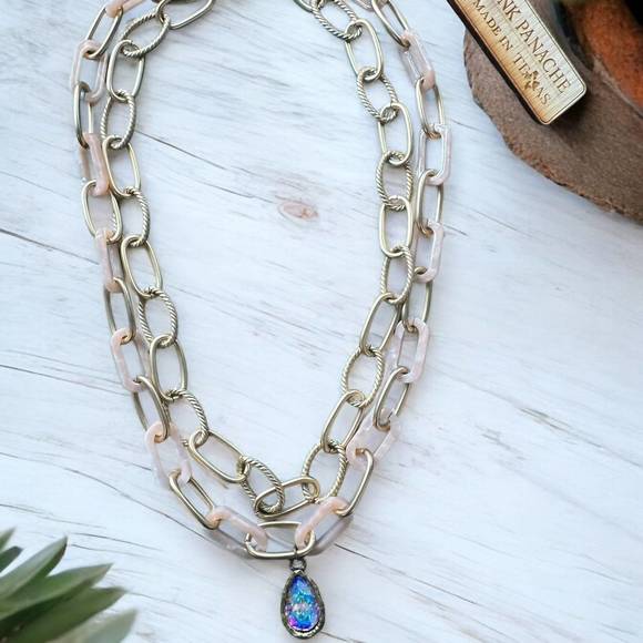 Pink Panache | Jewelry | New Pink Panache Chain Necklace In Gold Pink ...